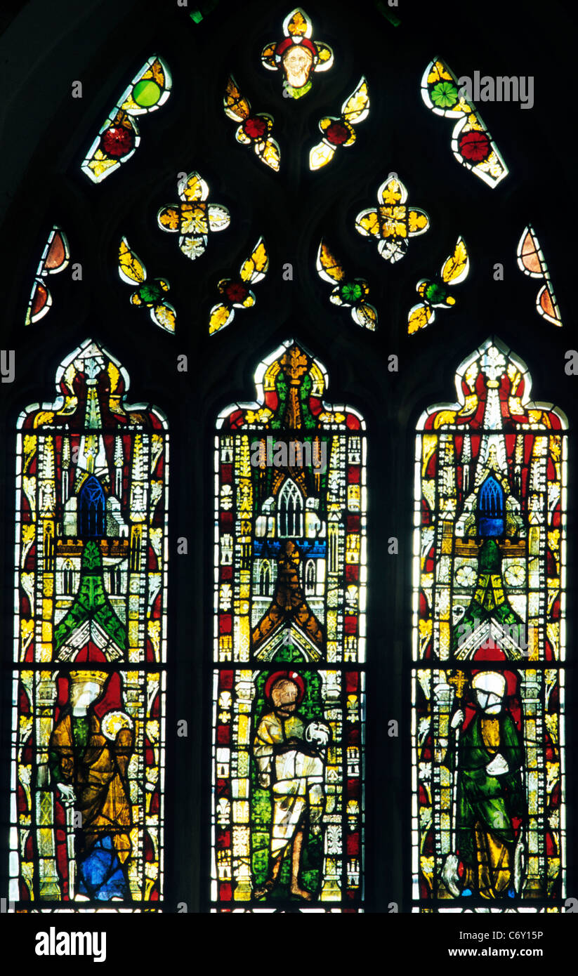 Mileham, Norfolk, west window, 14th century stained glass., St ...