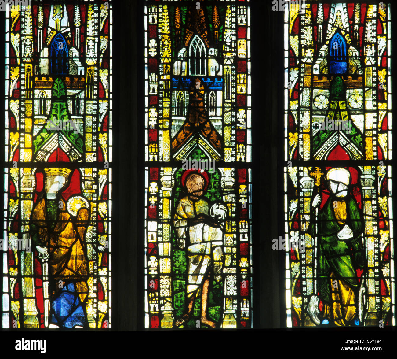 Mileham, Norfolk, west window, 14th century stained glass, St ...