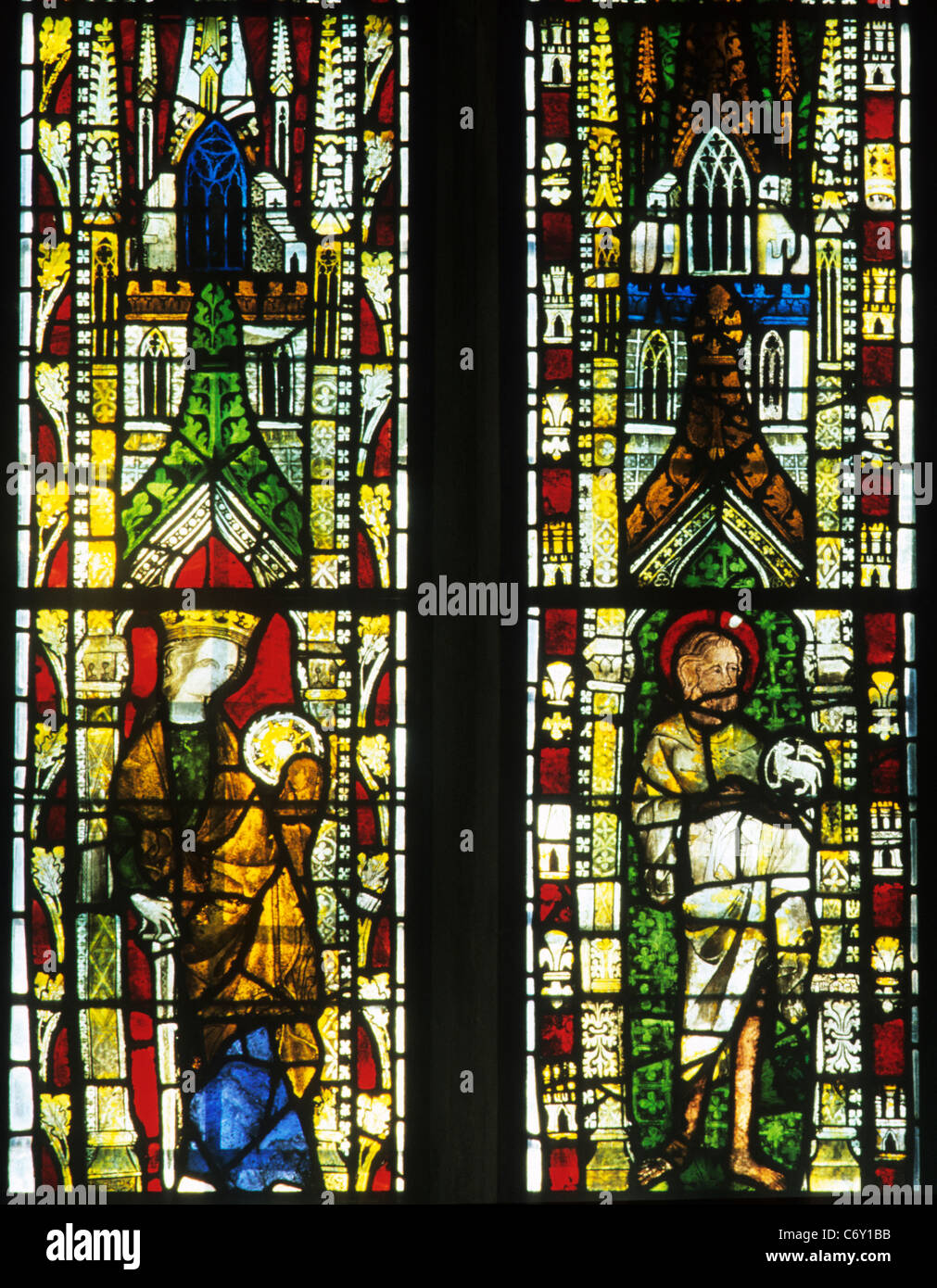 Mileham, Norfolk, west window, 14th century stained glass, St ...