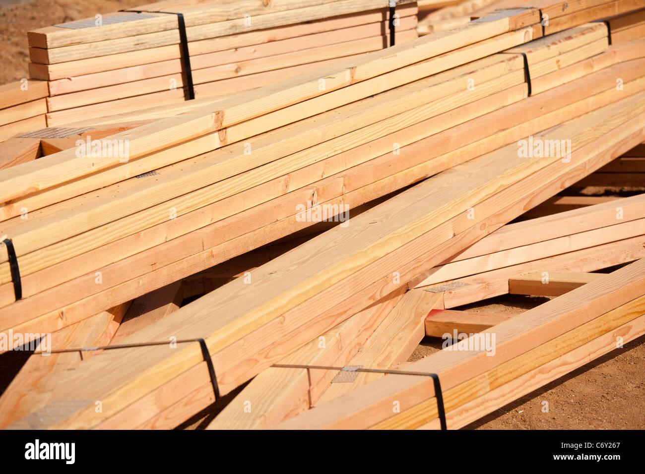 Abstract of Construction Framing Wood Stack Stock Photo - Alamy