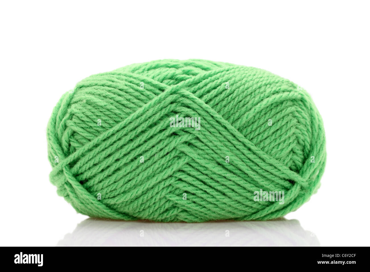 ball of green wool, isolated on white background Stock Photo - Alamy