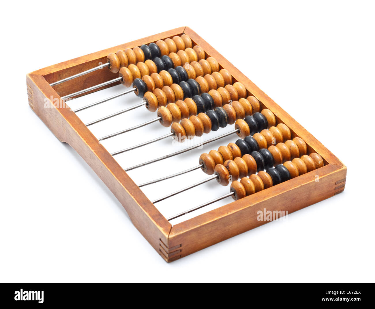 old wooden abacus isolated on white background Stock Photo - Alamy