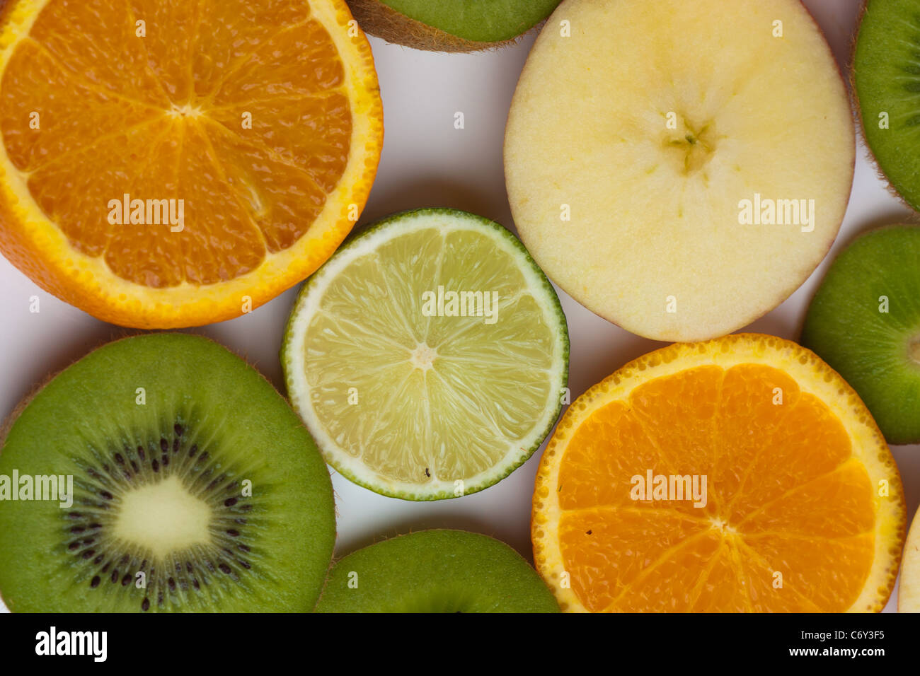 Multiple Fruits background on white Stock Photo - Alamy