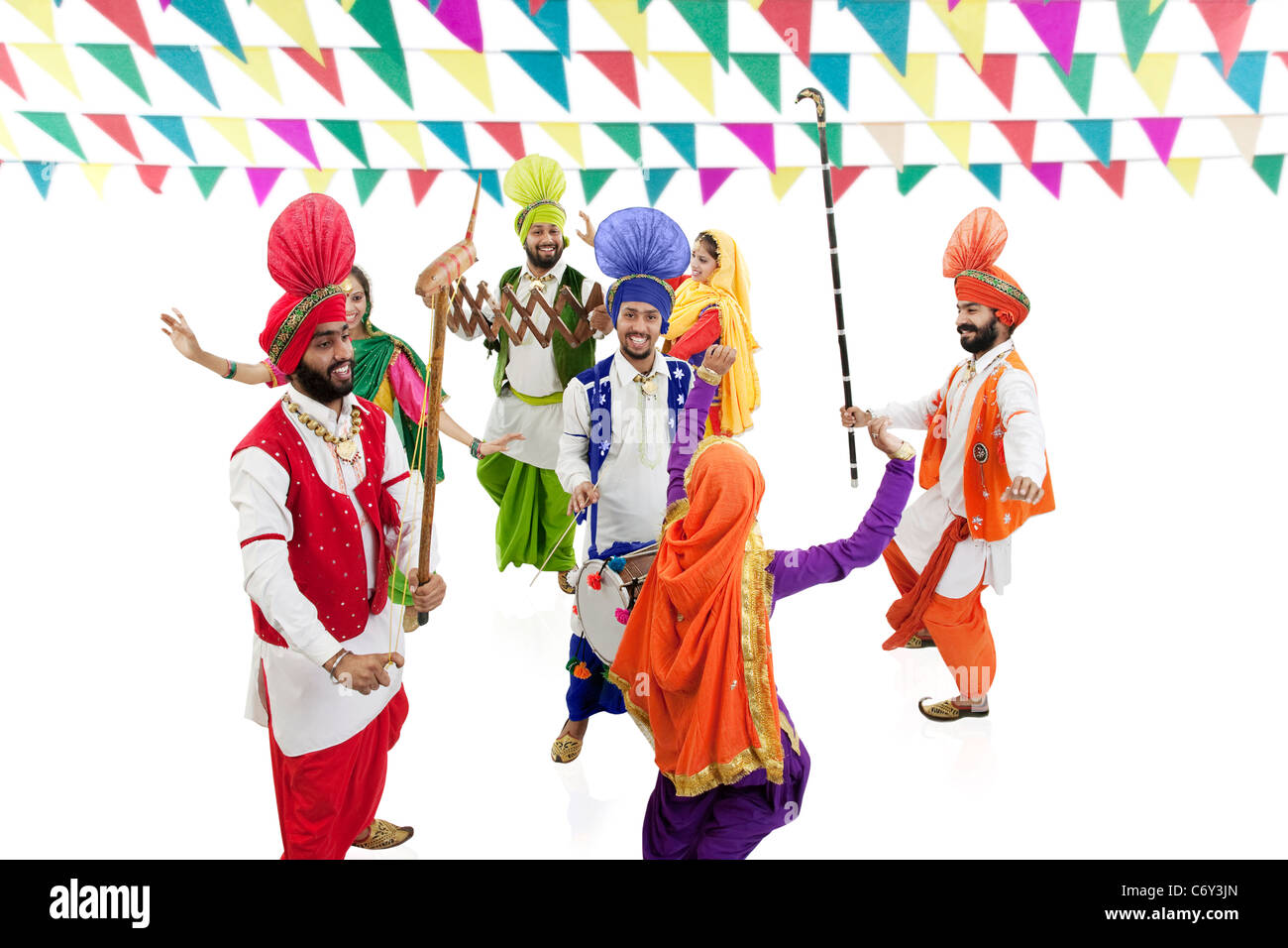 Sikh people dancing Stock Photo - Alamy