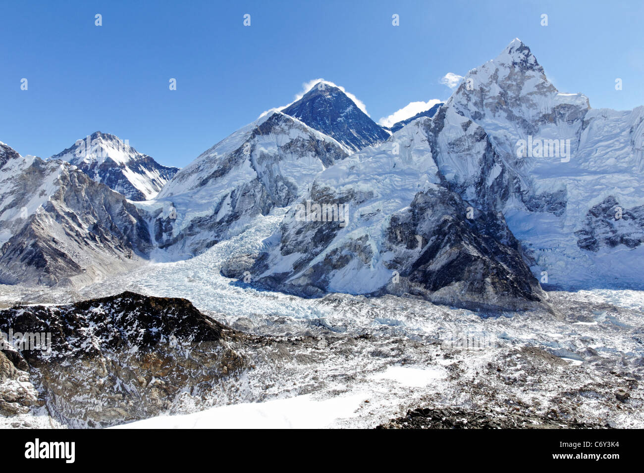 View of Mount Everest from the summit of Kala Pathar, Everest Region ...