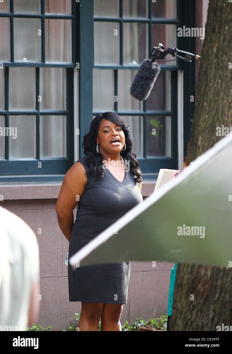 Sherri Shepherd from "The View" filming a segment for the show in Soho ...
