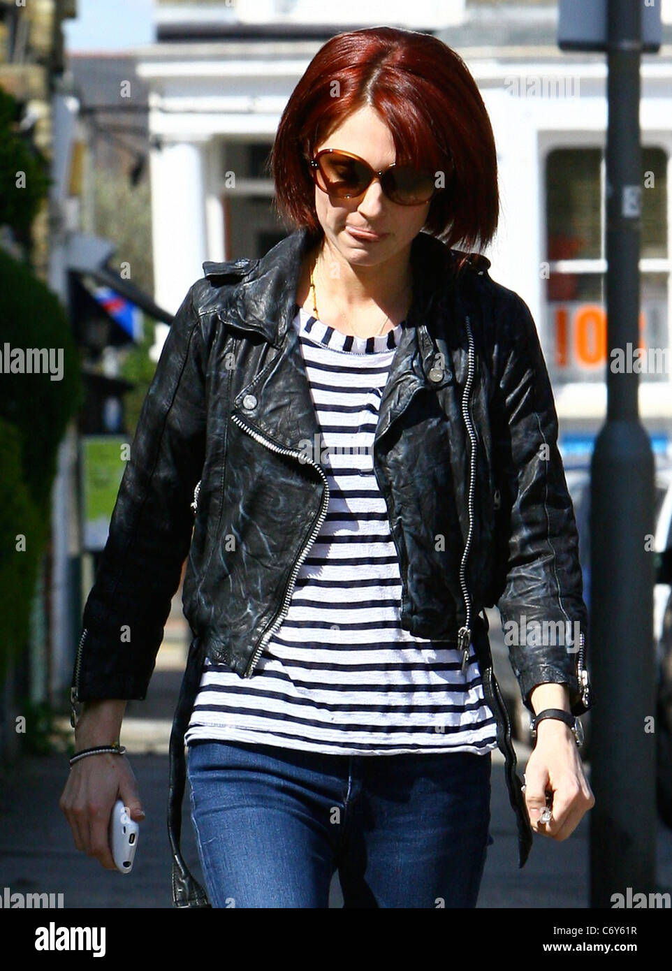 Emma Ferguson, the wife of Mark Owen, returns home after getting her ...