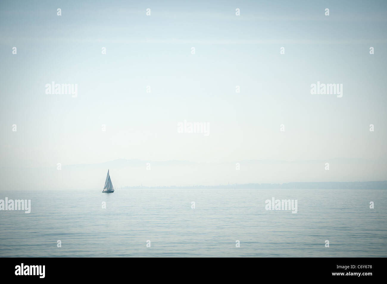 Sailing ship in the morning light on Lake of Constance Stock Photo - Alamy