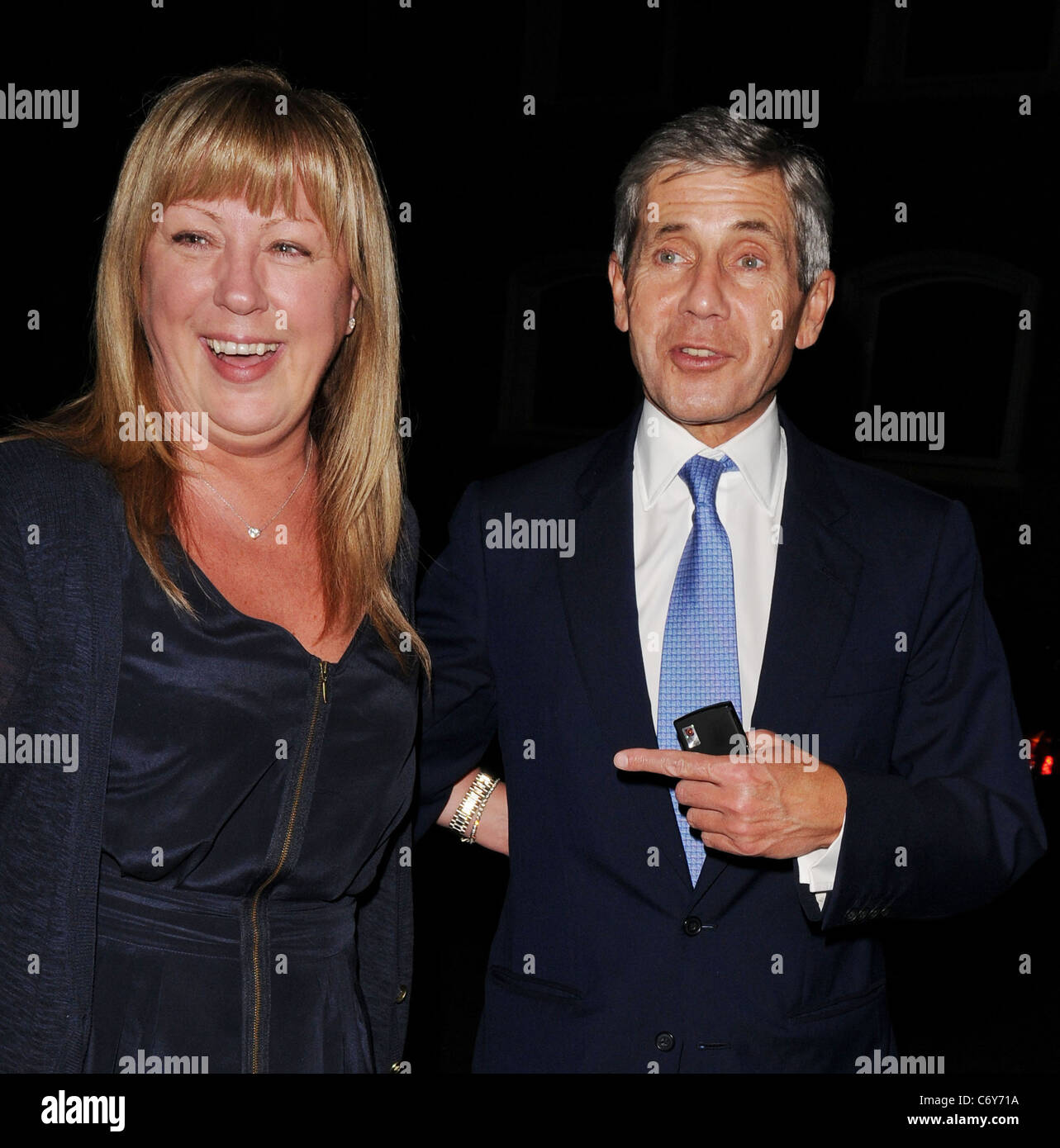 Sir Stuart Rose leaving Scott's Restaurant in Mayfair with a female ...