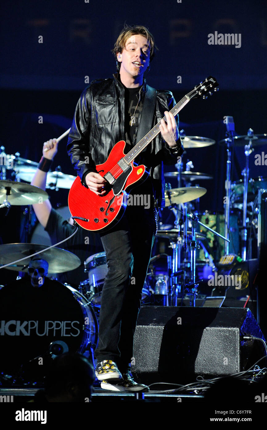 Shimon Moore of band 'Sick Puppies' performing live on stage at the Air ...