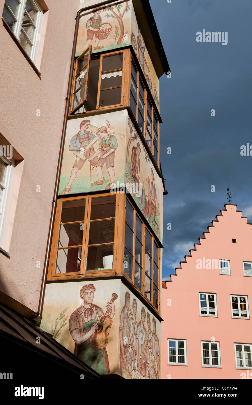 Painted house wall detail in Fussen, Germany Stock Photo - Alamy