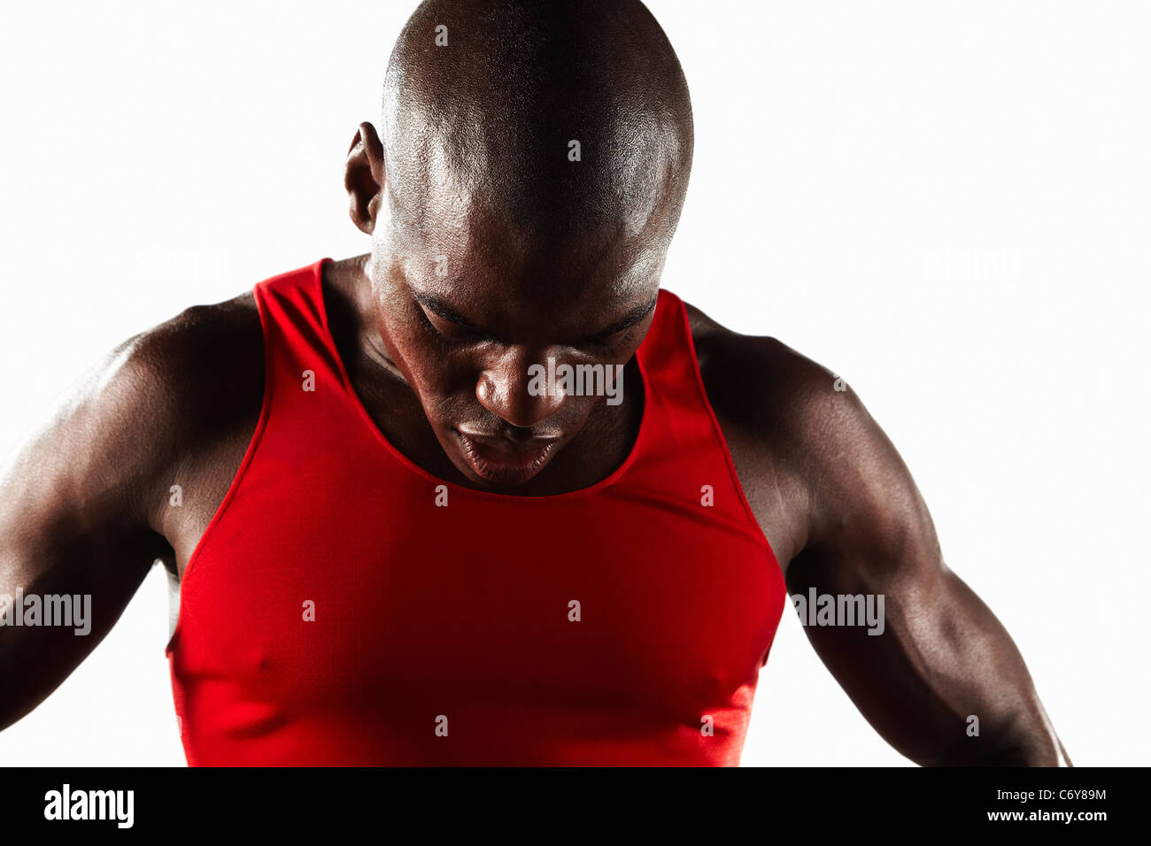 Close up of athlete's face Stock Photo - Alamy