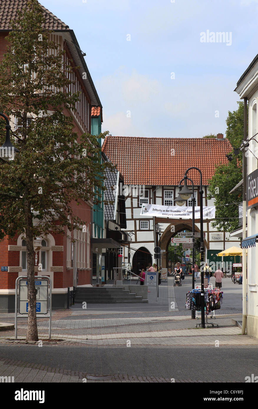 pedestrian area in small German town Stock Photo - Alamy