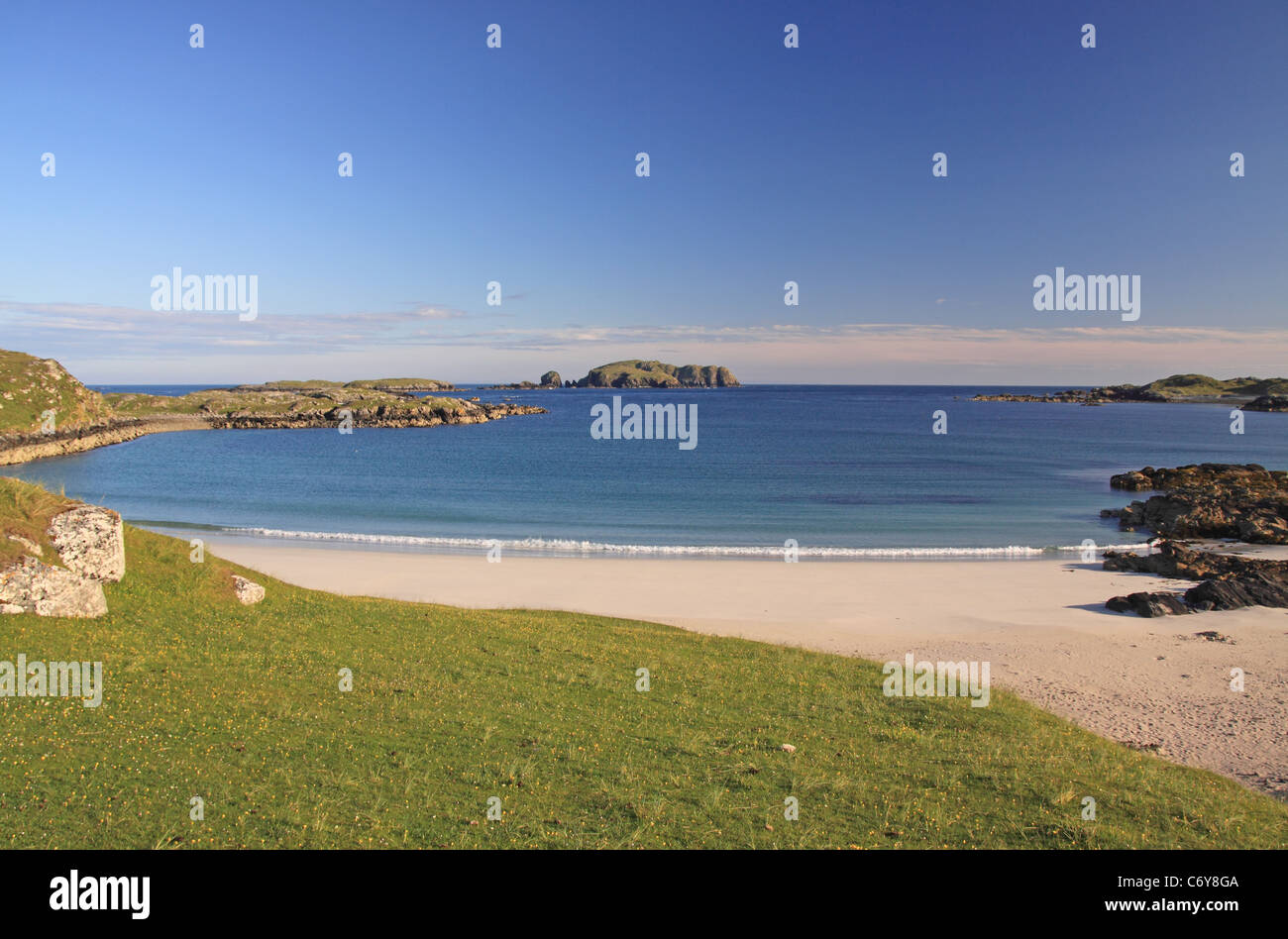 UK Scotland Outer Hebrides Isle of Lewis Bosta Beach Isle of Bernery ...