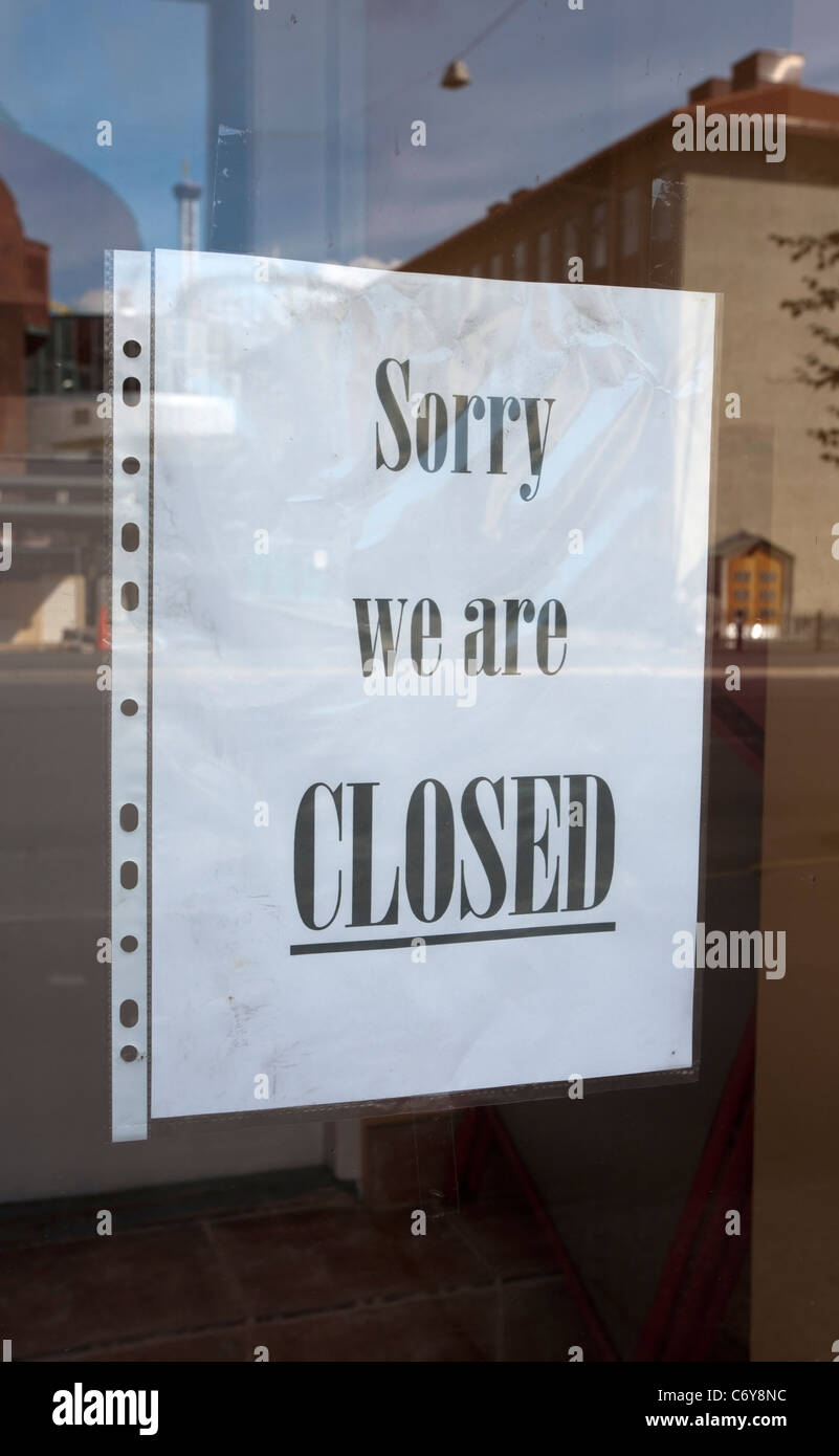 Sorry We're Closed Stock Photos & Sorry We're Closed Stock Images - Alamy