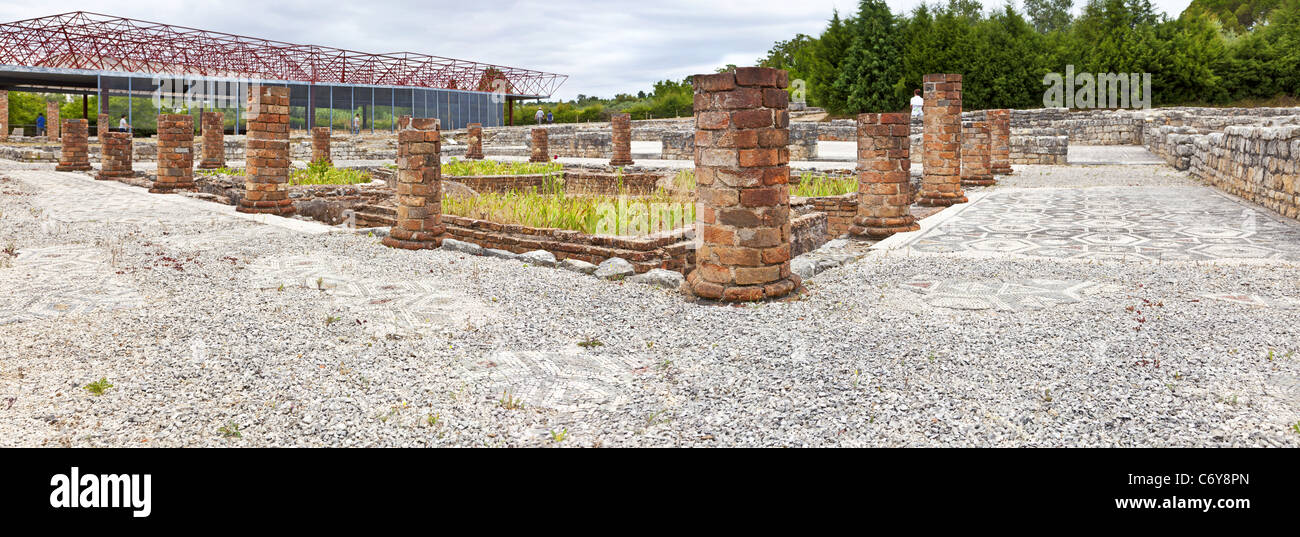 Peristyle brick columns in the House of the Swastika Villa in ...