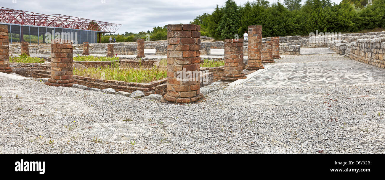 Peristyle brick columns in the House of the Swastika Villa in ...