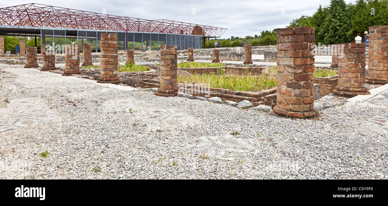 Peristyle brick columns in the House of the Swastika Villa in ...