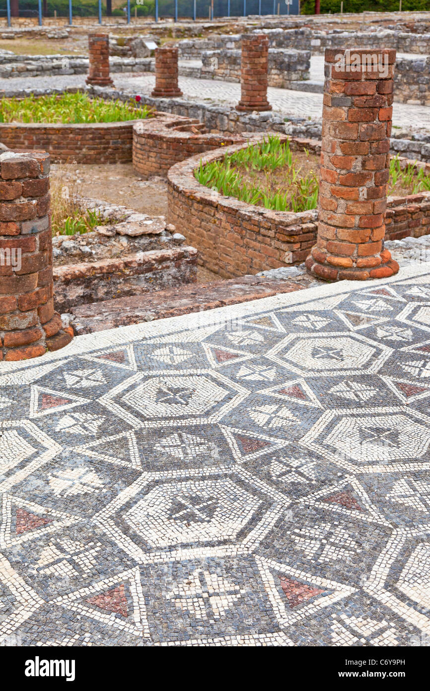 Peristyle brick columns in the House of the Swastika Villa in ...