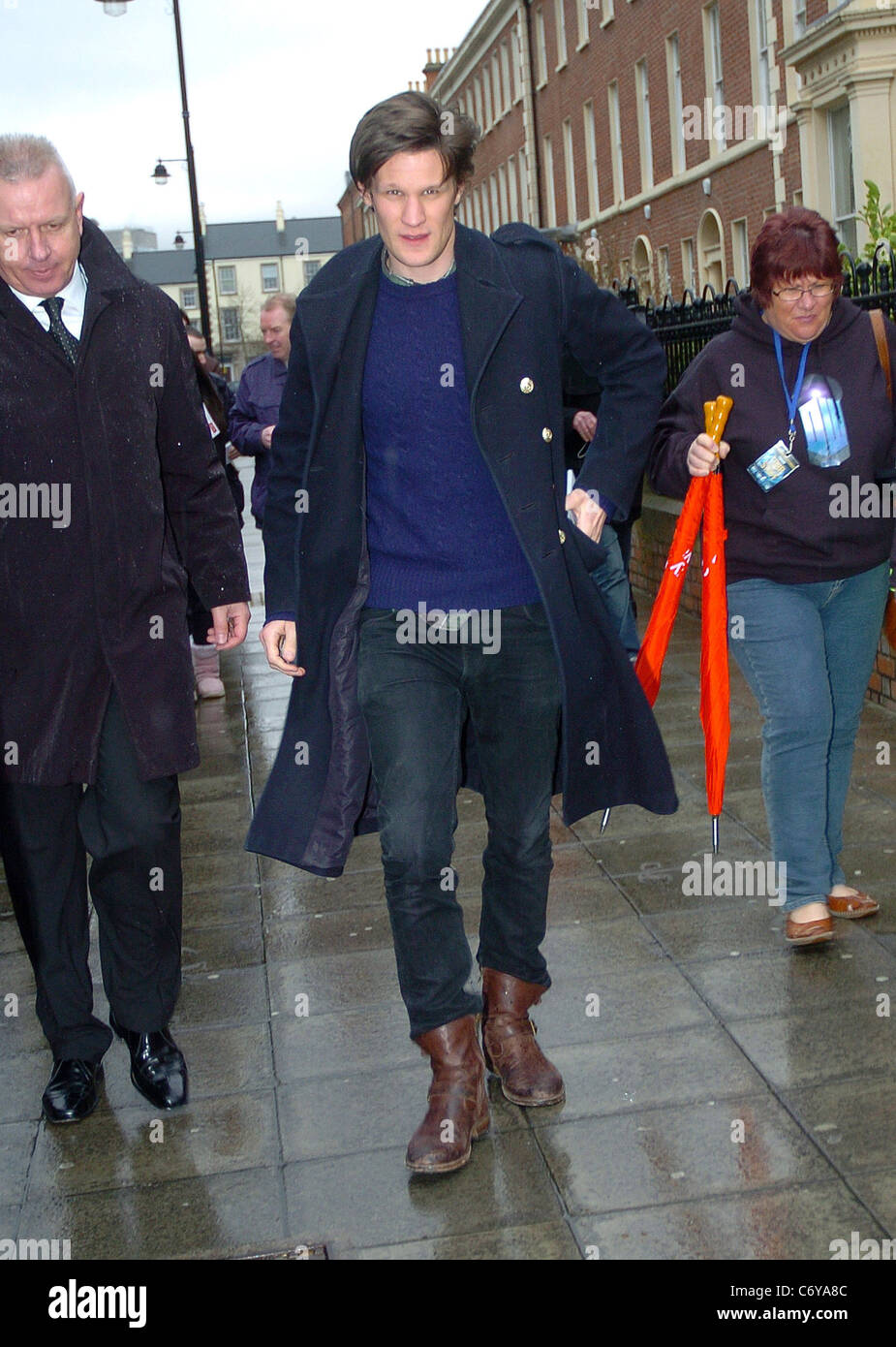 Matt Smith The cast of 'Doctor Who' arrive in Belfast as part of their ...