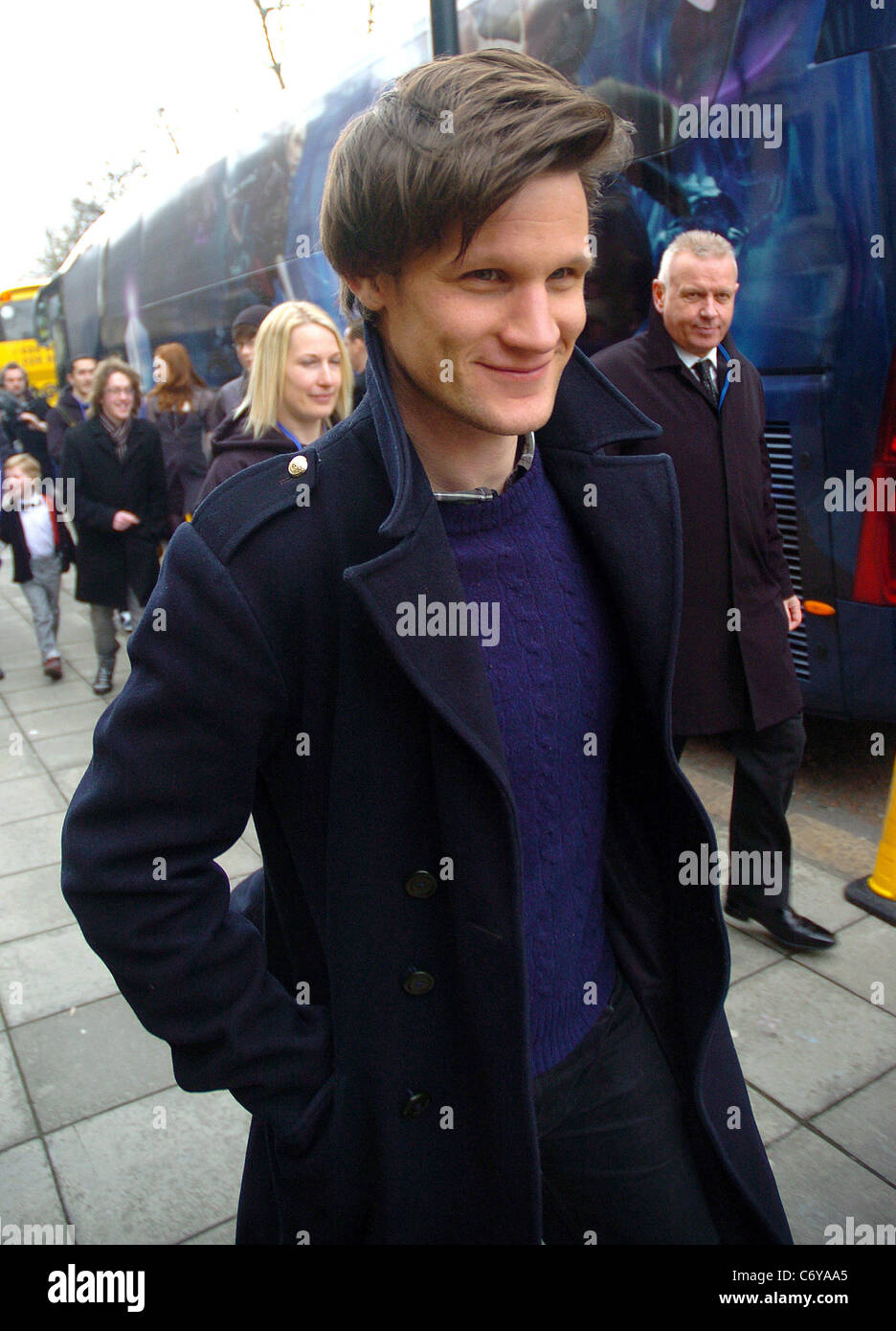 Matt Smith The cast of 'Doctor Who' arrive in Belfast as part of their ...