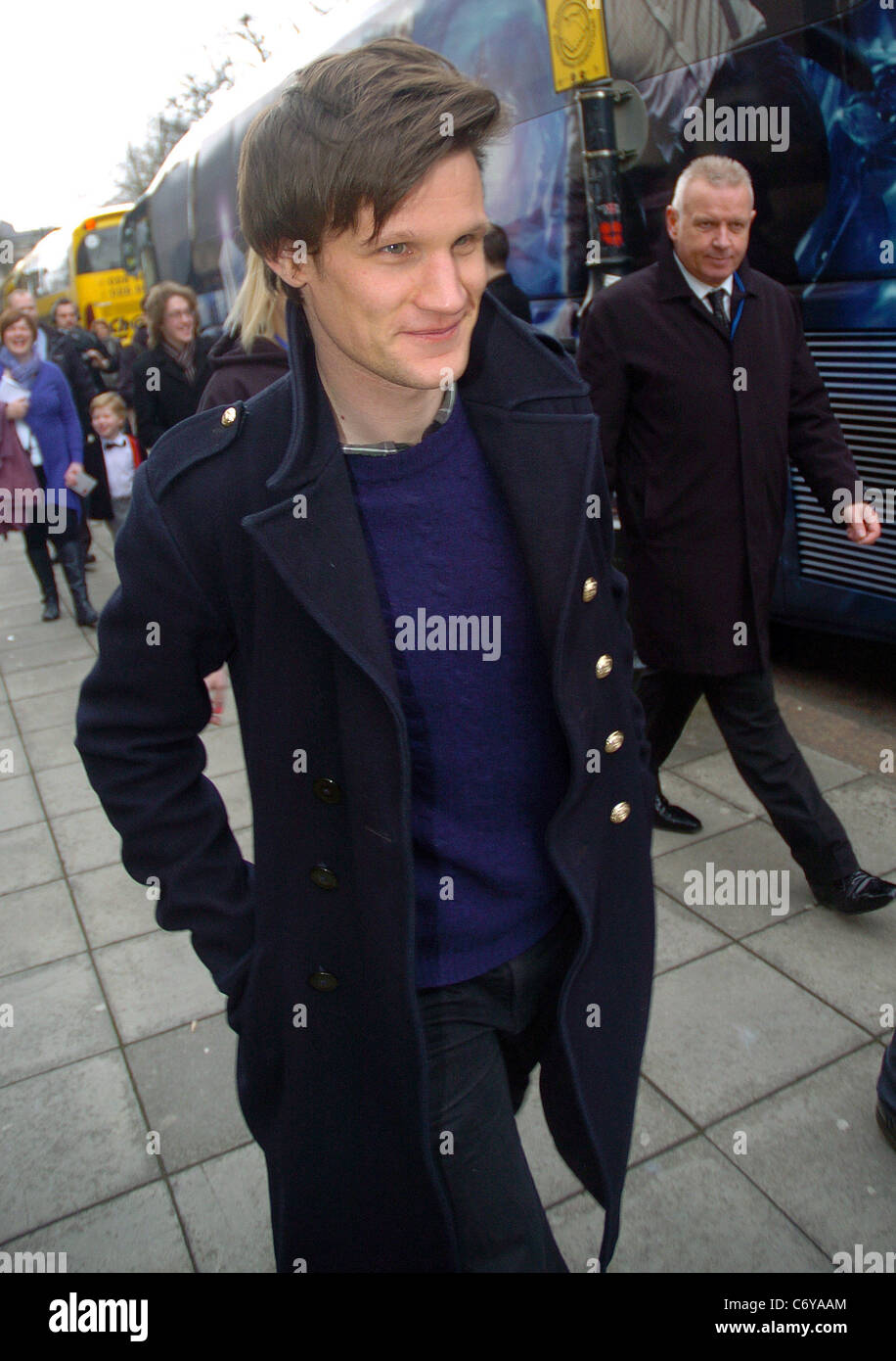 Matt Smith The cast of 'Doctor Who' arrive in Belfast as part of their ...