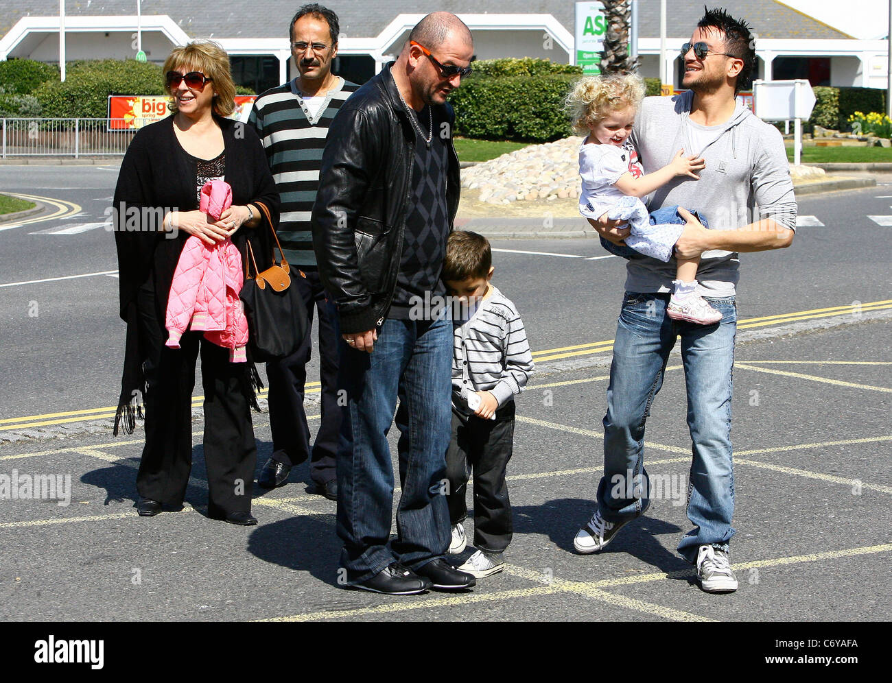 Peter Andre with his daughter Princess Tiaamii, brother Chris Andre and ...