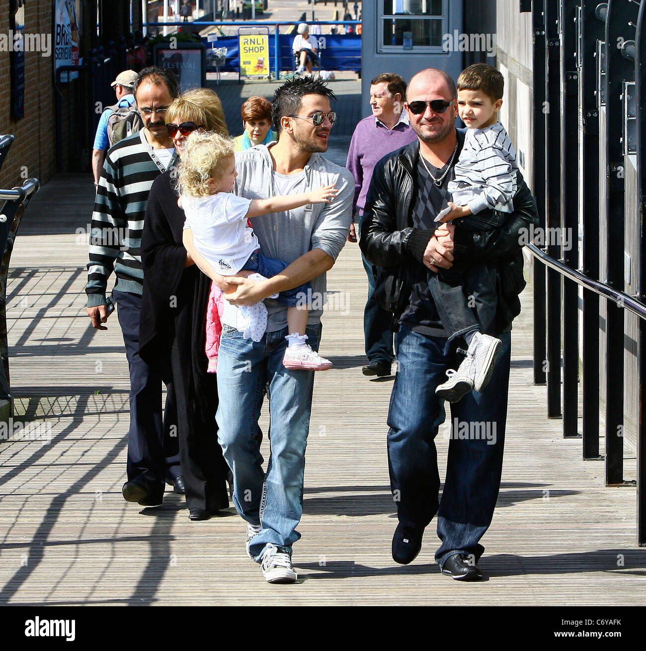 Peter Andre with his daughter Princess Tiaamii, brother Chris Andre and ...