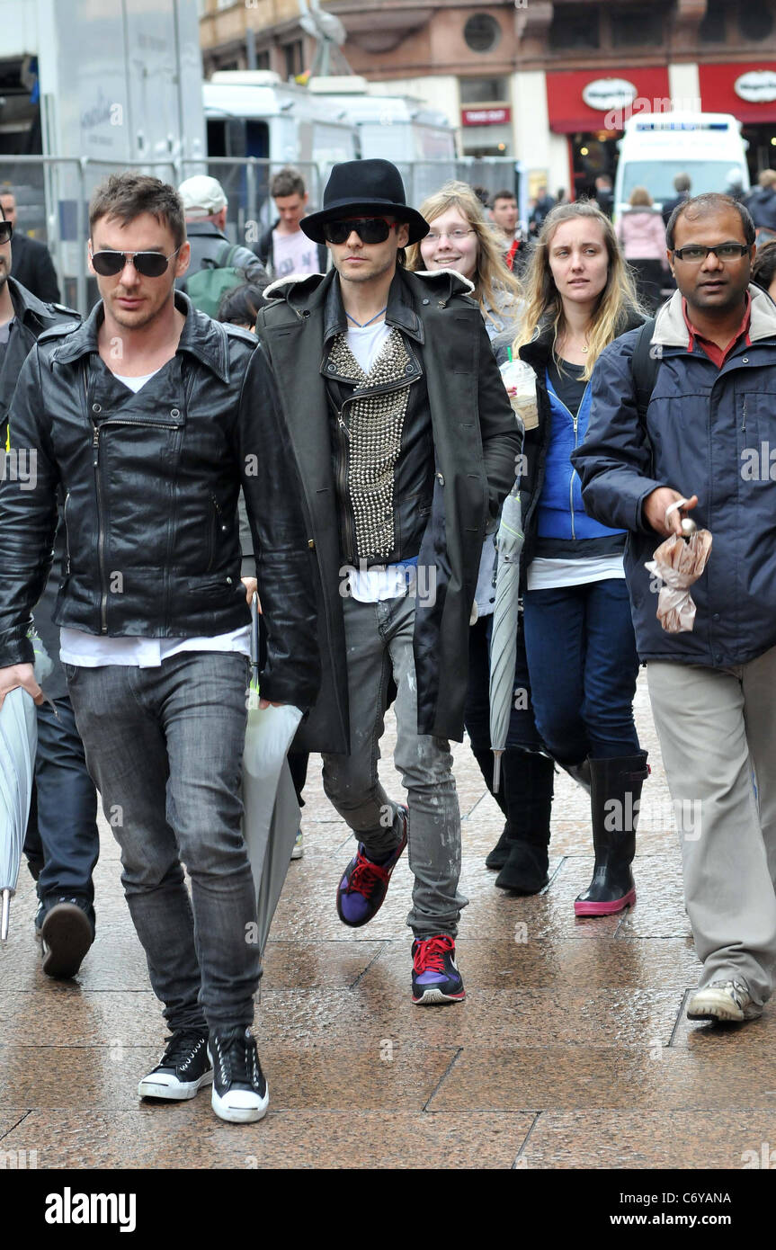Jared Leto from the band '30 Seconds to Mars' arriving at the XFM radio ...