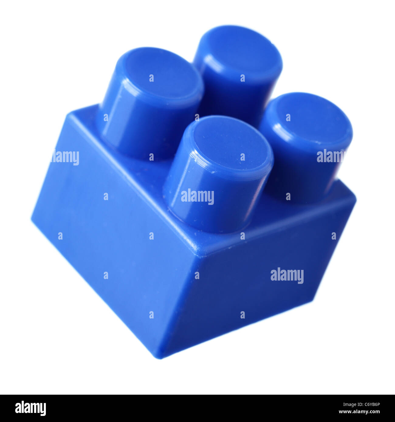 Blue block of meccano isolated over the white background Stock Photo ...
