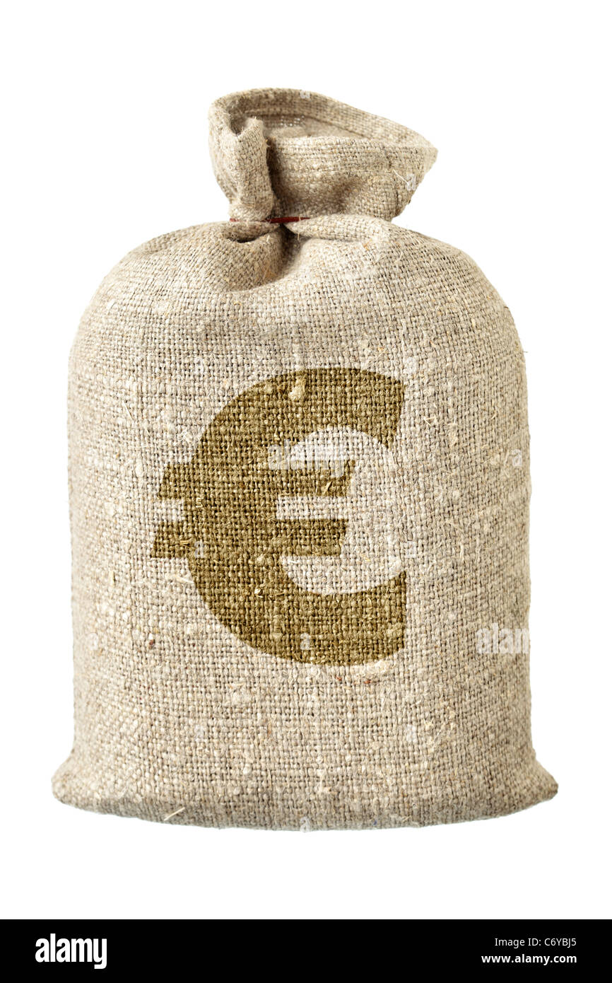 Money-bag with euro symbol isolated over the white background Stock ...