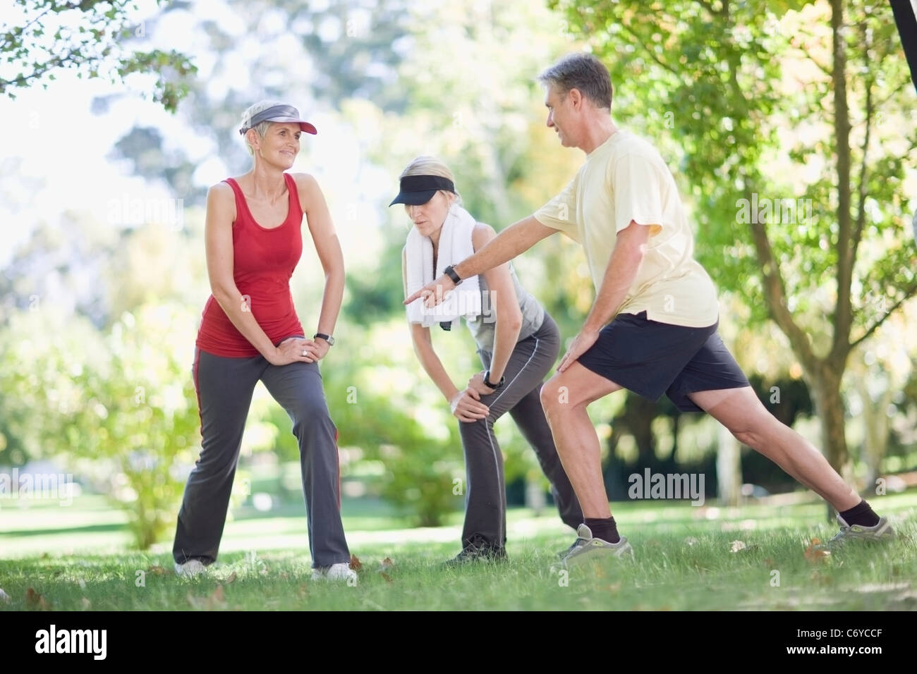People exercising together outdoors Stock Photo - Alamy