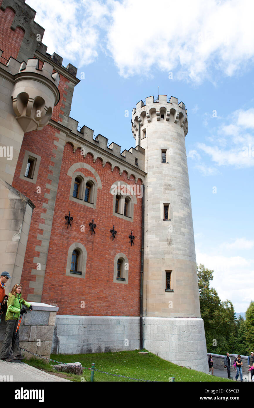 Facade detail of Neuschwanstein schloss in Bavaria, Germany Stock Photo ...