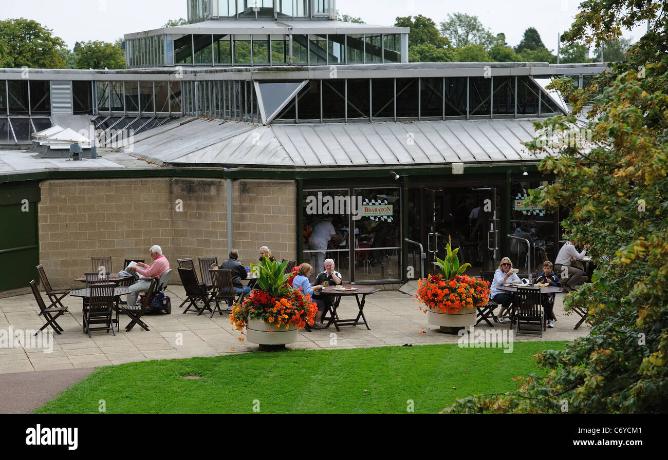 Customers dining outside the Brabazon cafe restaurant at Beaulieu in ...