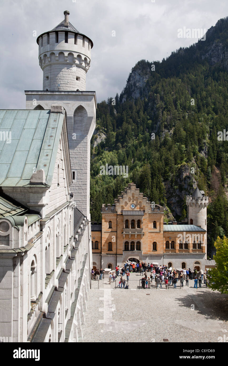 Neuschwanstein castle Bayern Germany. View from a castle window Stock ...