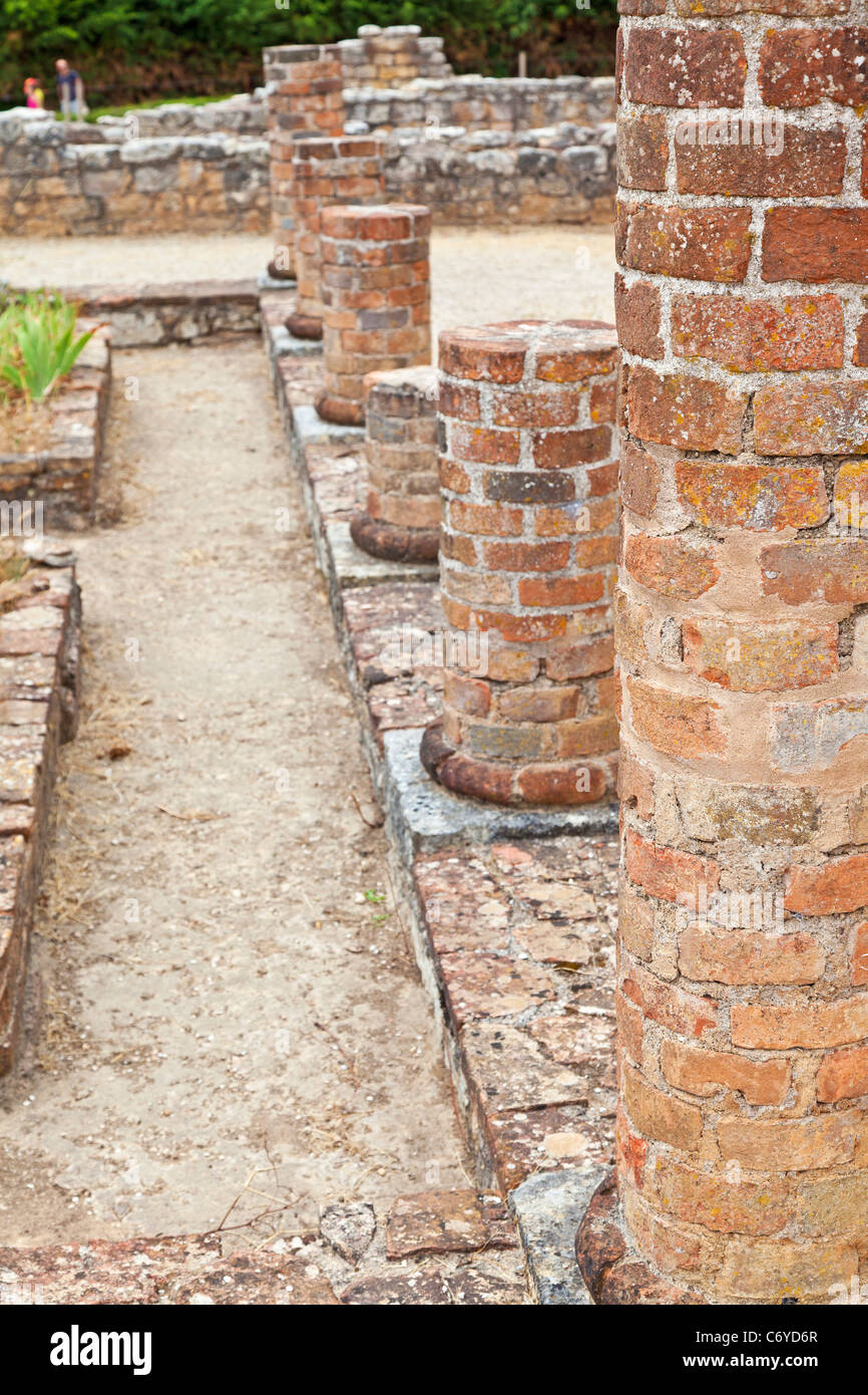 Peristyle with brick columns in the House of the Skeletons Villa in ...
