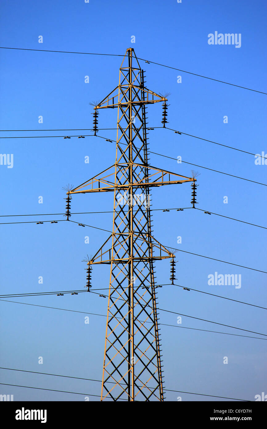 Electricity pylon top view hi-res stock photography and images - Alamy
