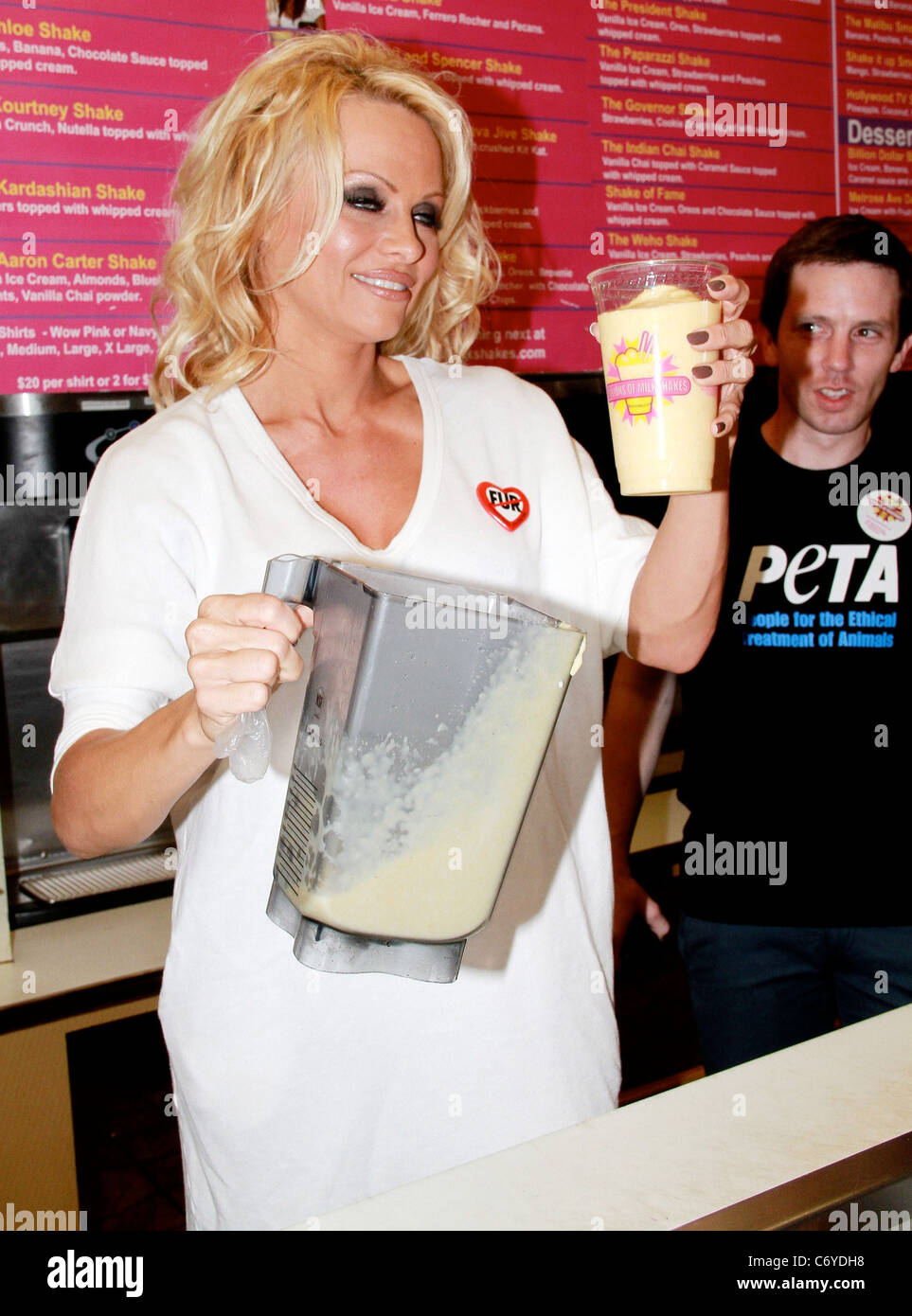 PAMELA ANDERSON can add milkshake maid to her list of achievements ...