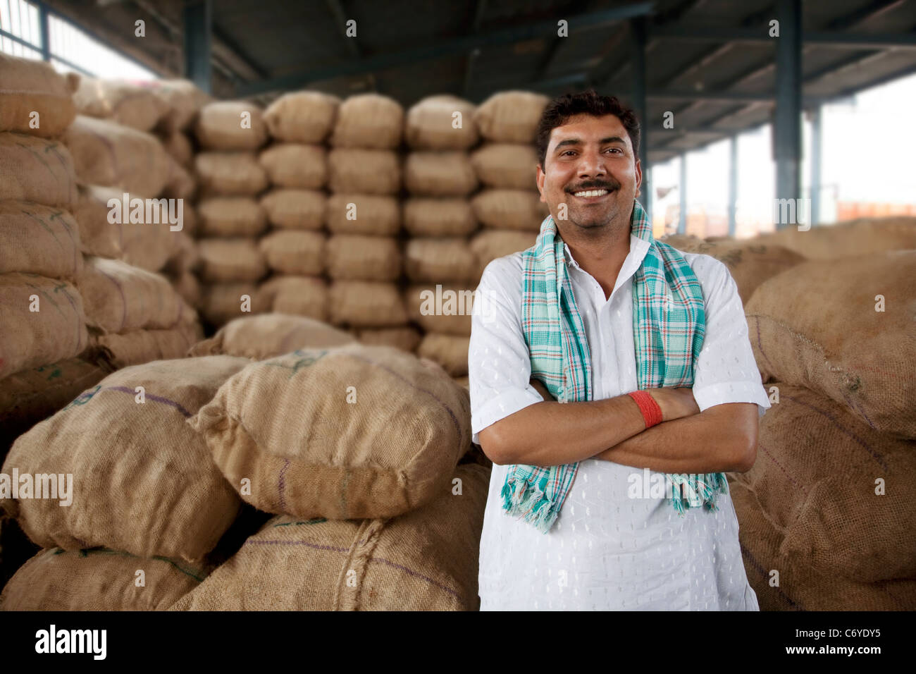 Portrait of a food merchant Stock Photo - Alamy