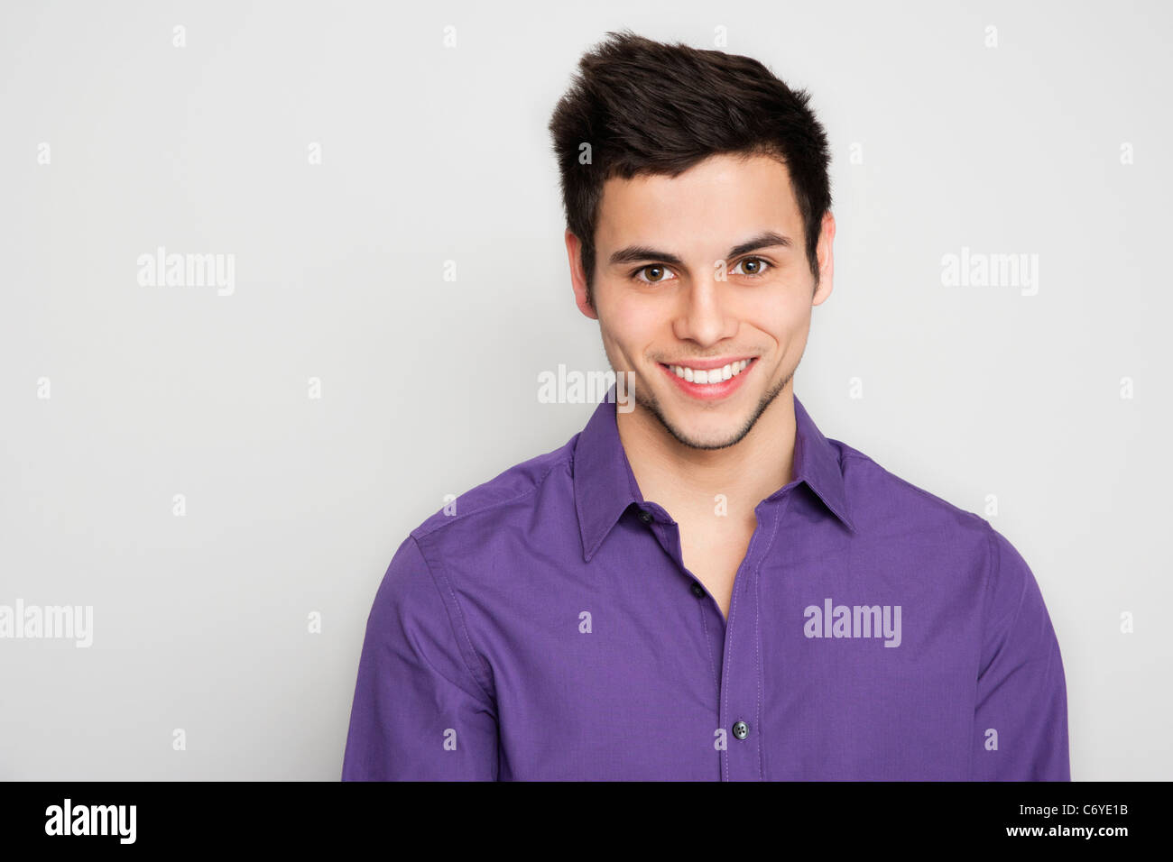 Close up of man's smiling face Stock Photo - Alamy