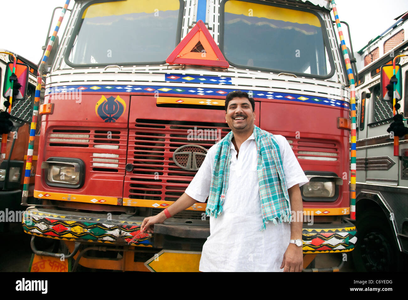 Happy indian truck driver hi-res stock photography and images - Alamy
