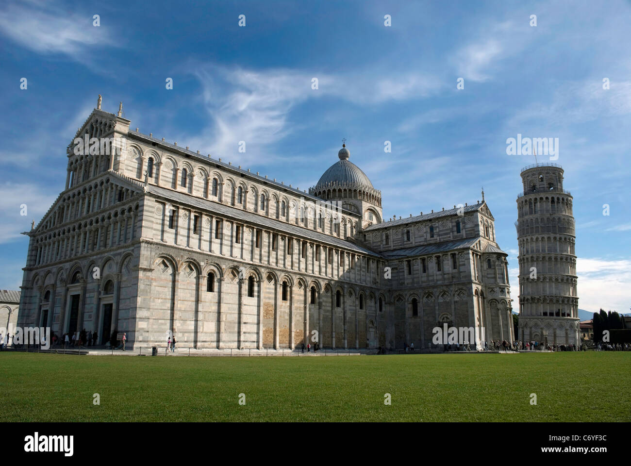 Leaning tower of Pisa and the Piazza dei Miracoli, Italy Stock Photo ...
