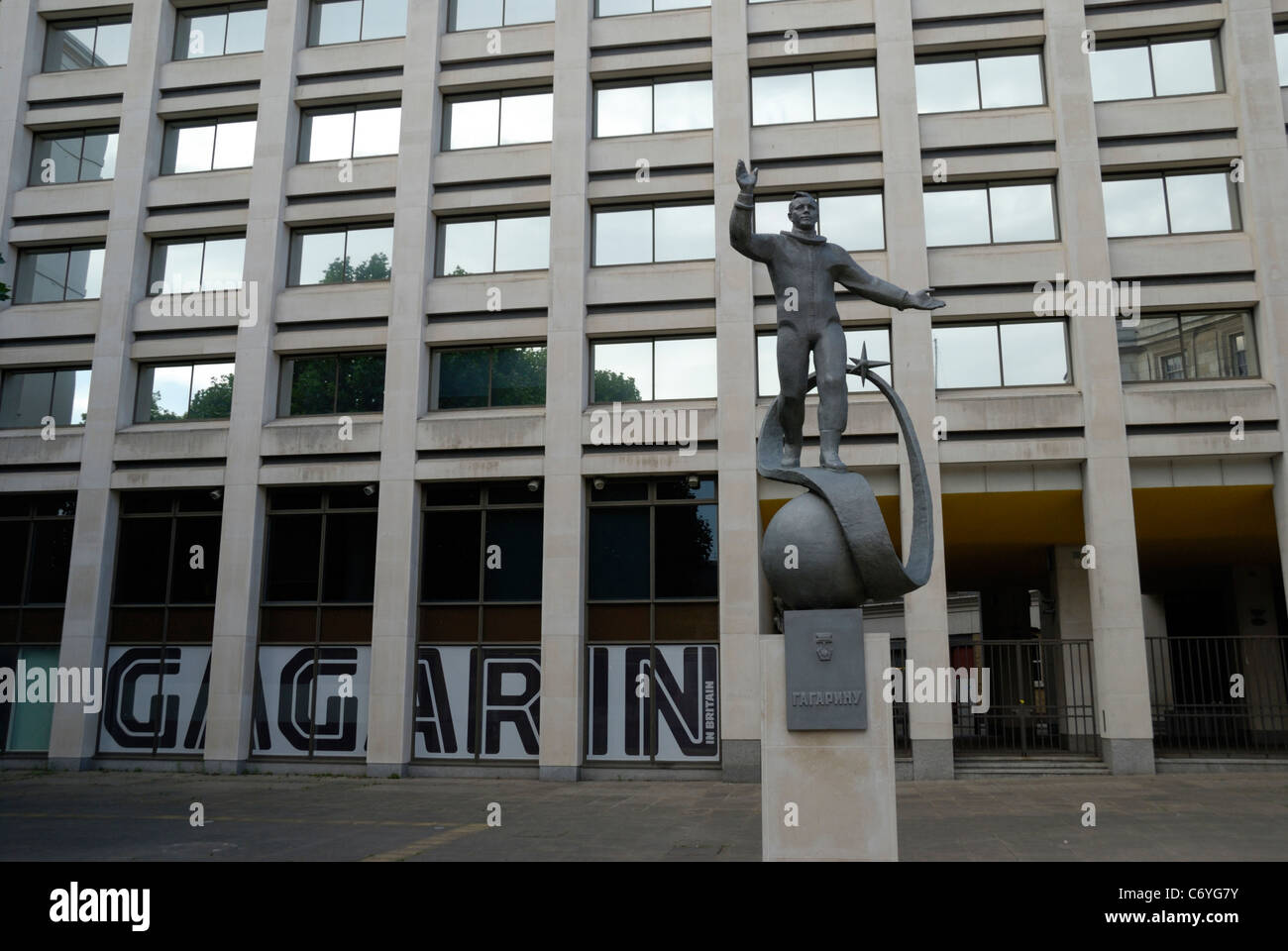 Statue of Yuri Gagarin outside the British Council building ...
