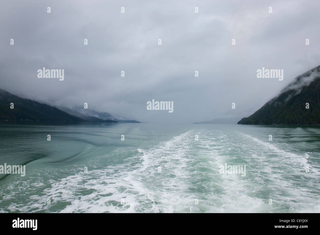 Scenic of Boat's Wake, Frederick Sound, Alaska Stock Photo - Alamy