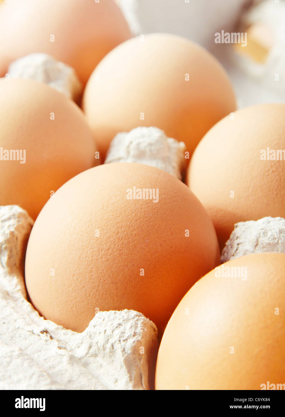 Chicken brown egg closeup view background Stock Photo - Alamy