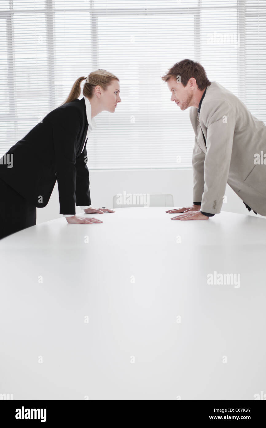 Young Woman Leaning Over Desk High Resolution Stock Photography and ...