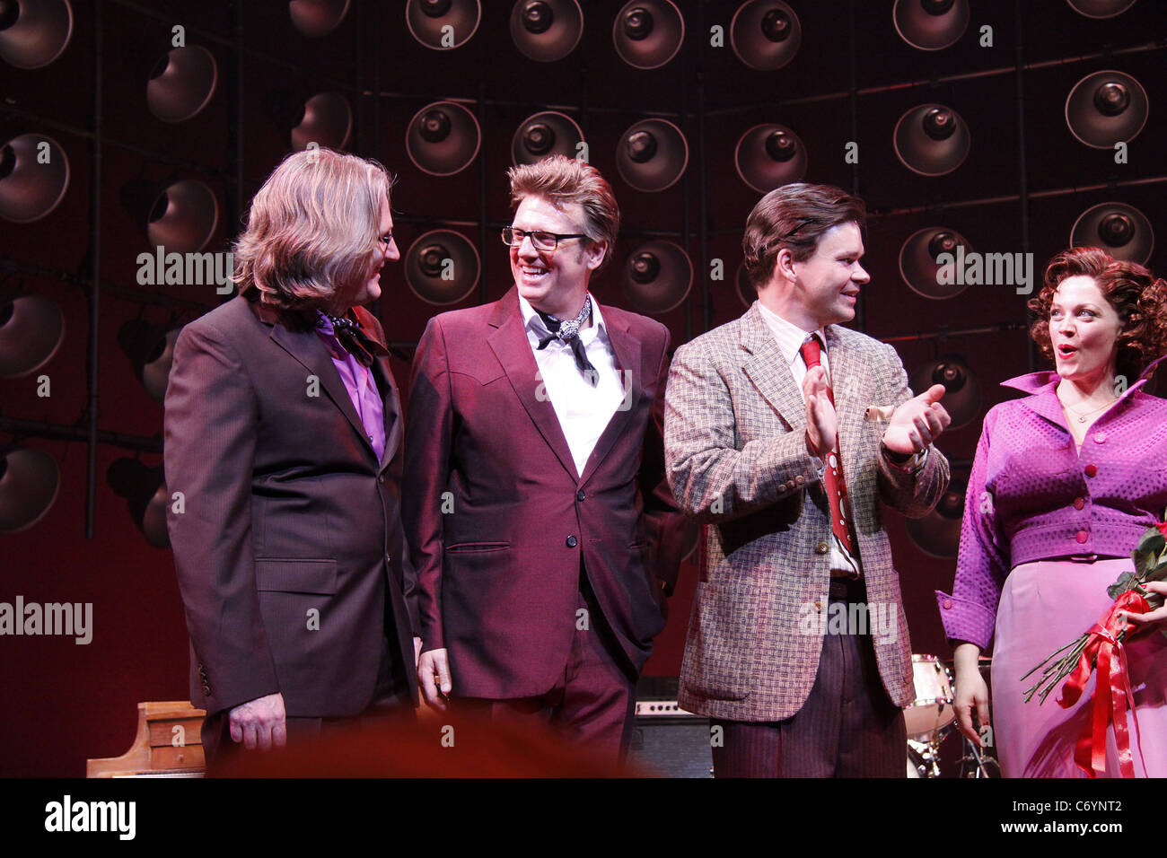 Eric Schaeffer, Floyd Mutrux, Hunter Foster, Elizabeth Stanley on stage ...