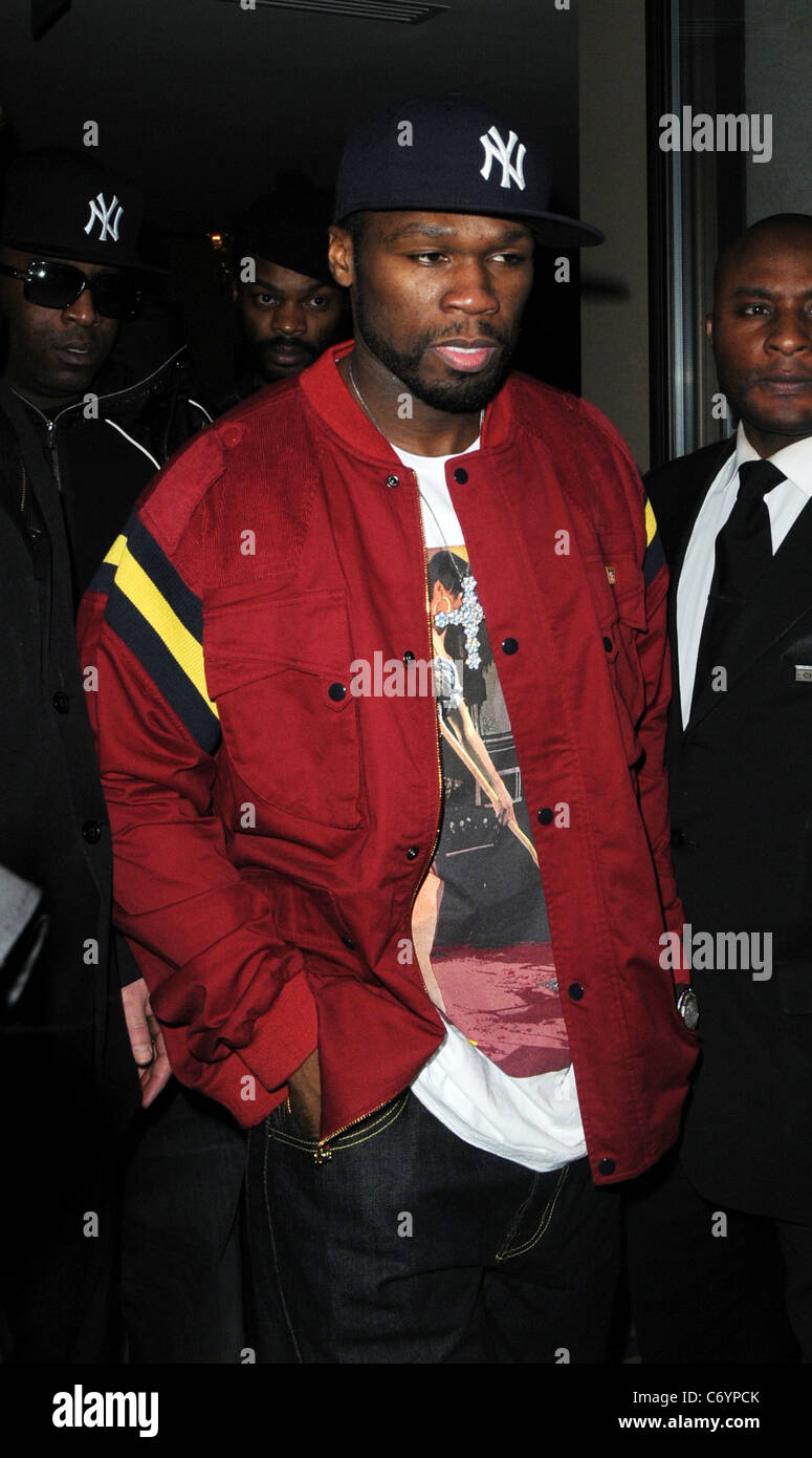 50 Cent leaves the 21st birthday party of Rochelle Wiseman held at the ...