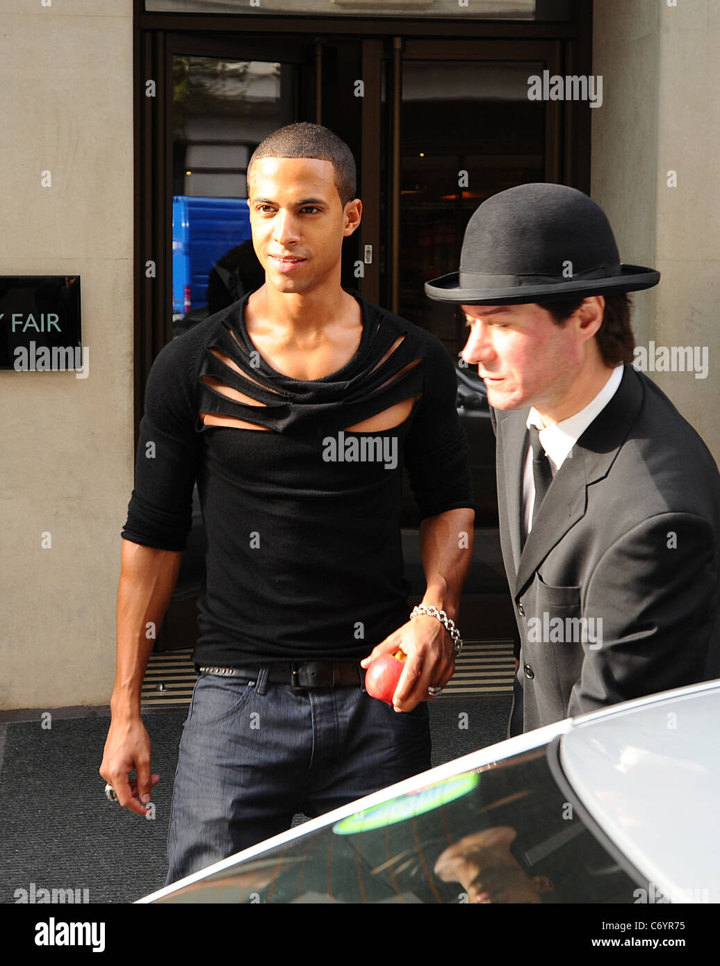 Marvin Humes of JLS leaving the May Fair Hotel on Rochelle Wiseman's ...