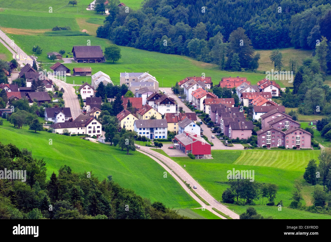 aerial, air, ancient, architecture,town, old. Switzerland, Zurich ...
